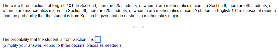 Solved There are three sections of English 101. In Section | Chegg.com