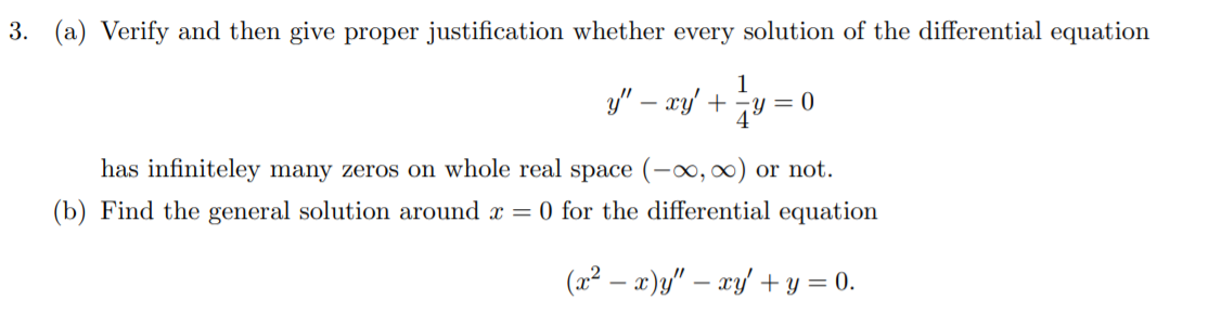 Solved 3. (a) Verify and then give proper justification | Chegg.com