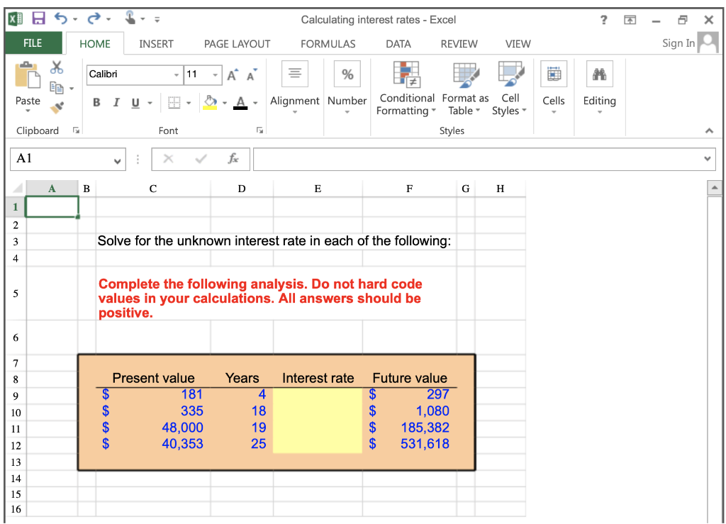 Solved X 25 Calculating interest rates - Excel ? Q х FILE | Chegg.com