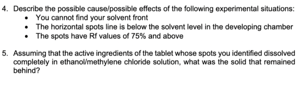 Solved 4. Describe the possible cause/possible effects of | Chegg.com