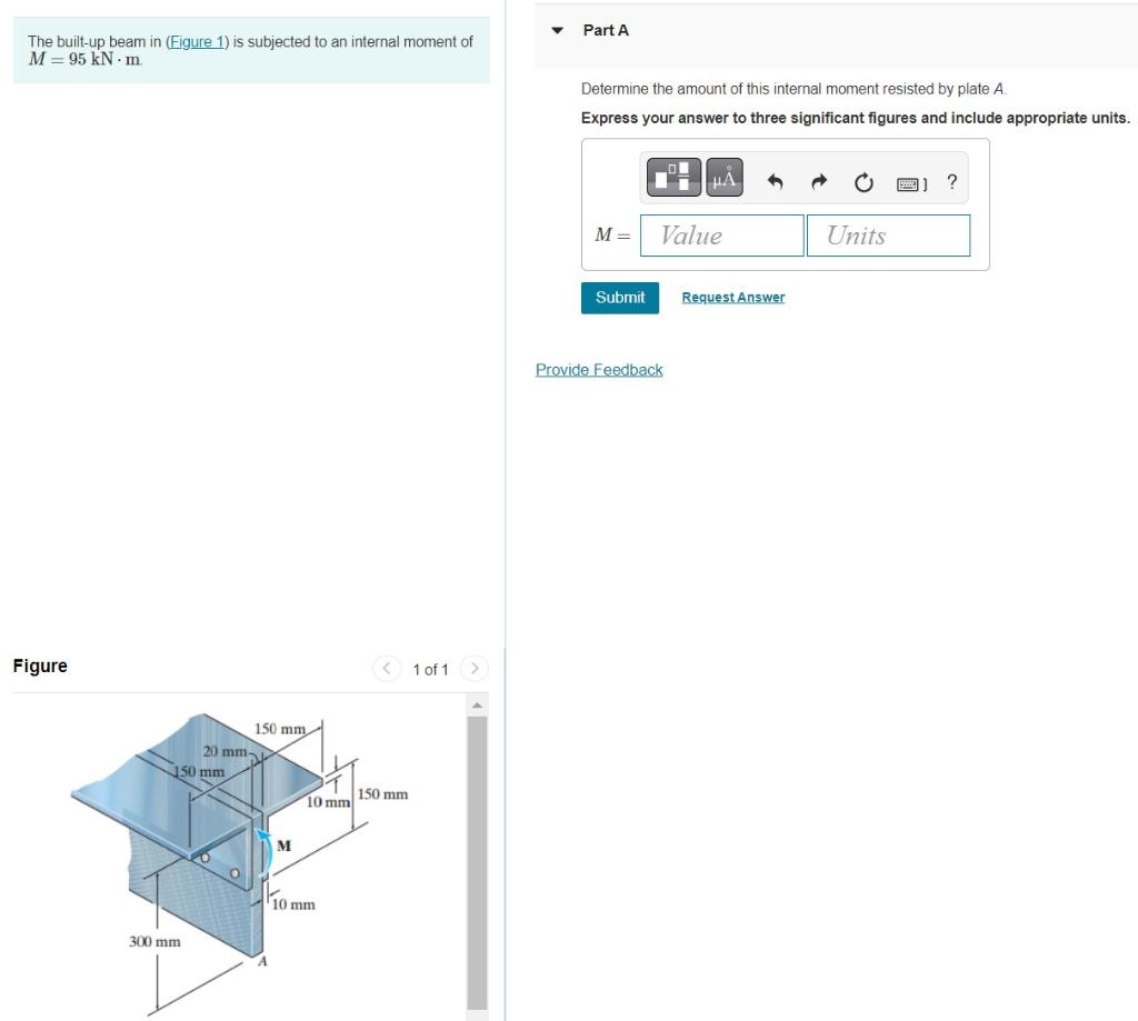 Solved The built-up beam in is subjected to an internal | Chegg.com