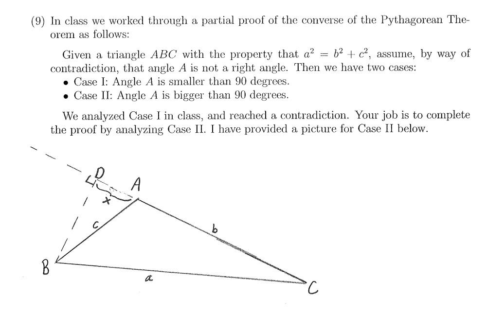 Solved (9) In class we worked through a partial proof of the | Chegg.com