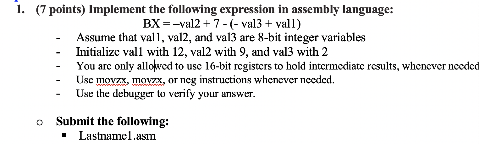 Solved The above must be written in assembly languages | Chegg.com