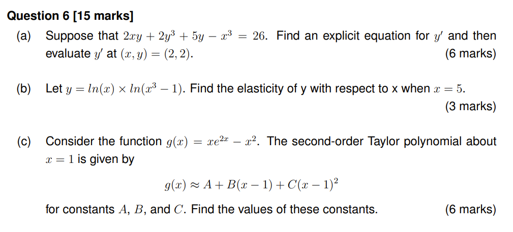 Solved Question 6 [15 marks] (a) Suppose that | Chegg.com