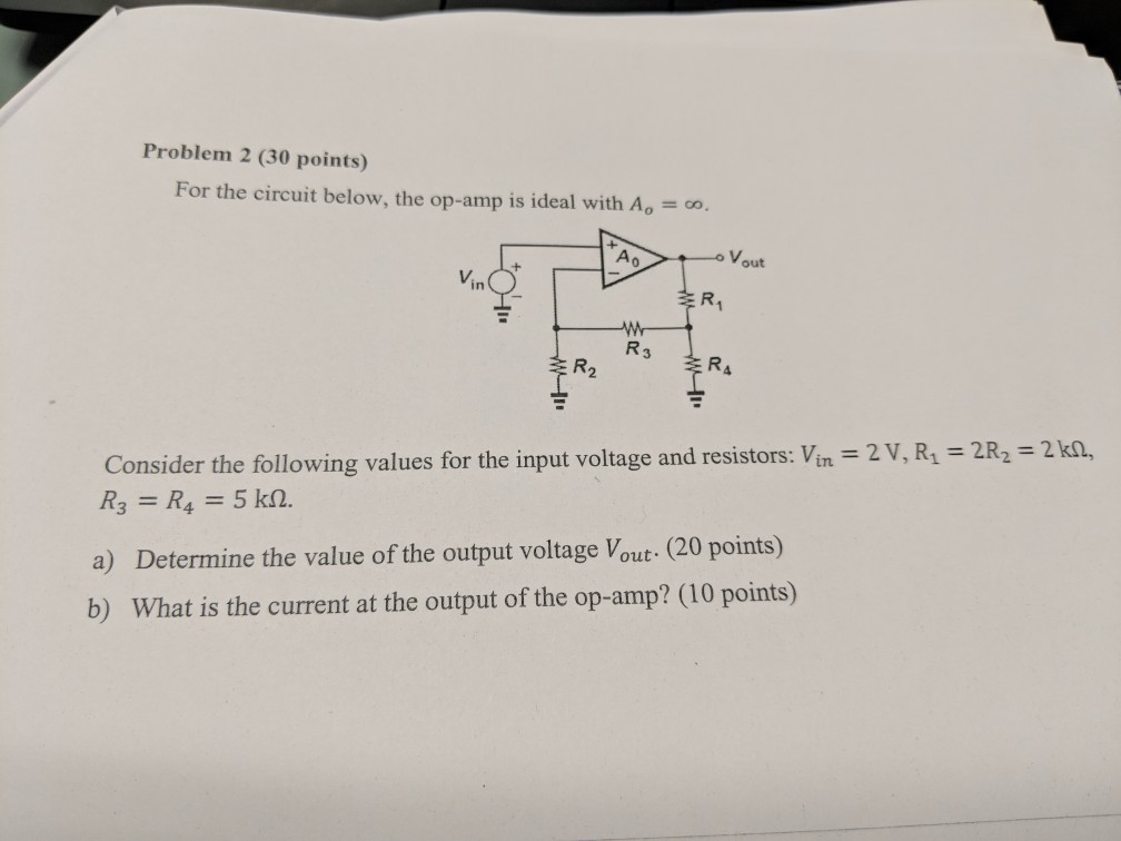 Solved Problem 1 (40 points): The transfer characteristic of | Chegg.com