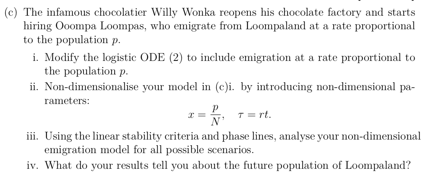 The population p(t) of Loompaland 1920 and 1970 was | Chegg.com