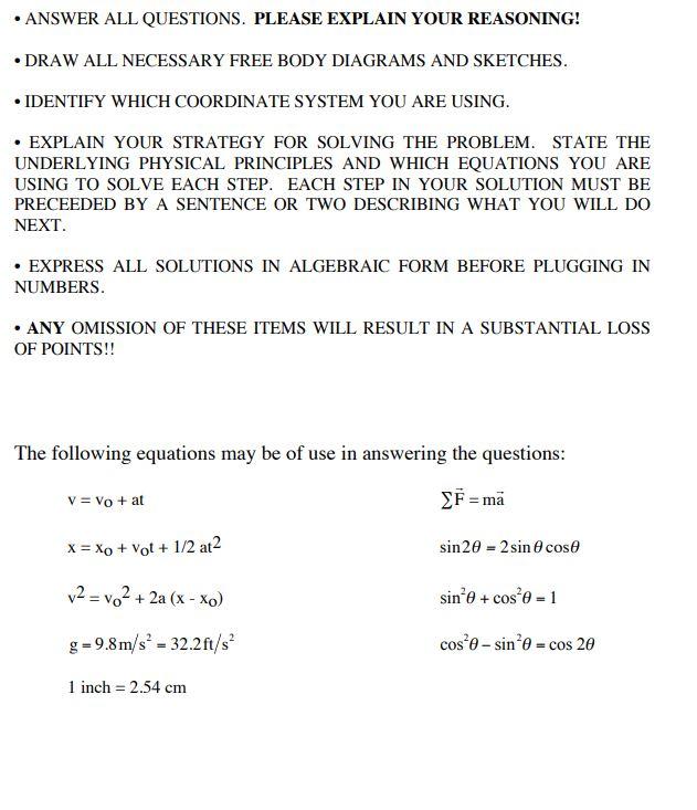Solved - ANSWER ALL QUESTIONS. PLEASE EXPLAIN YOUR | Chegg.com