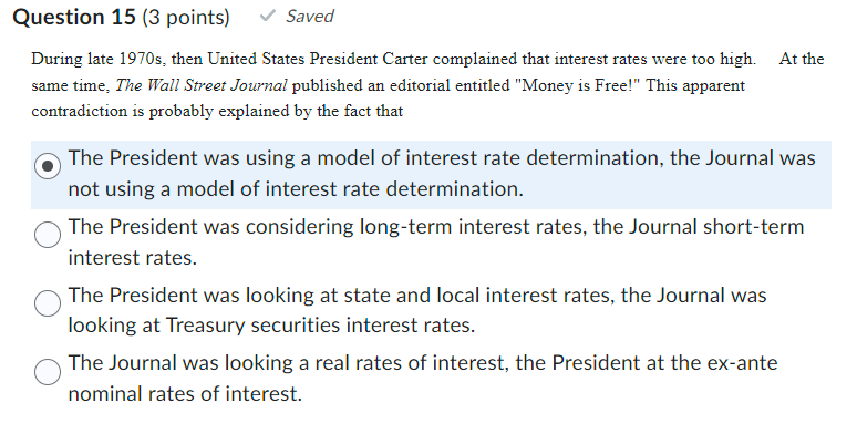 Solved Question 15 (3 points) Saved During late 1970s, | Chegg.com