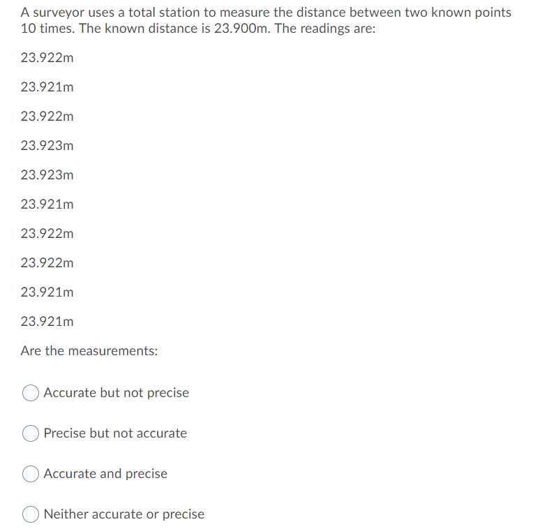 Solved A surveyor uses a total station to measure the | Chegg.com