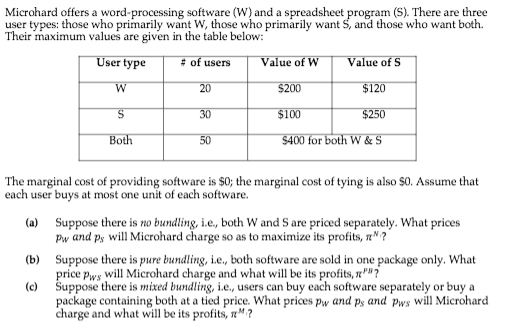 Microhard offers a word-processing software (W) and a | Chegg.com
