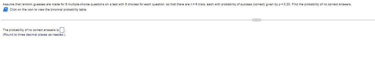 Solved Click on the icon to view the binomial probability | Chegg.com