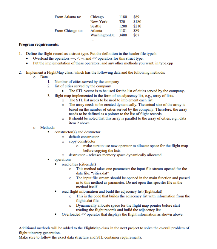Solved flights.dat 3746 Los-Angeles Seattle 230 772 | Chegg.com