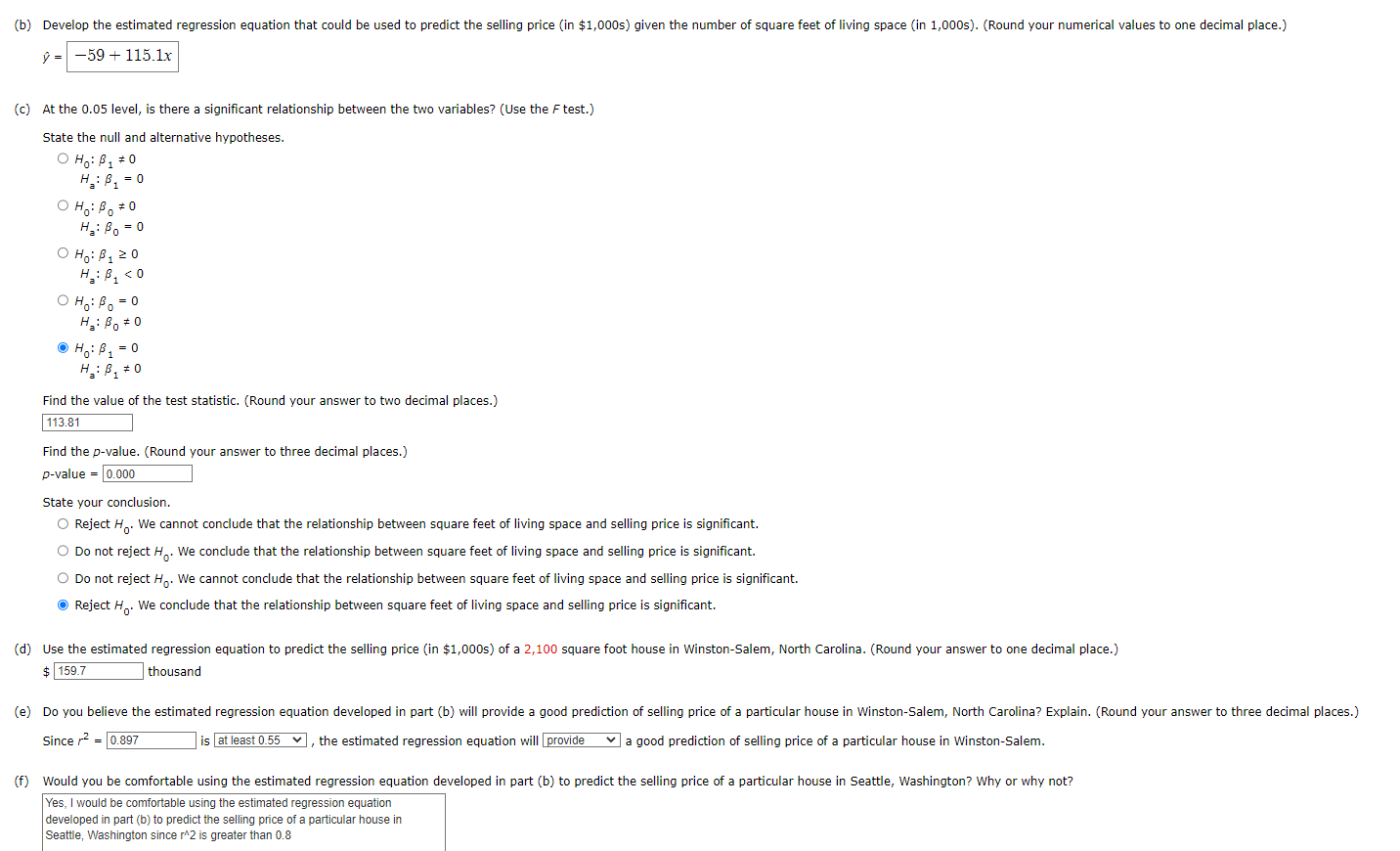 Solved (a) Develop a scatter diagram with square feet of | Chegg.com