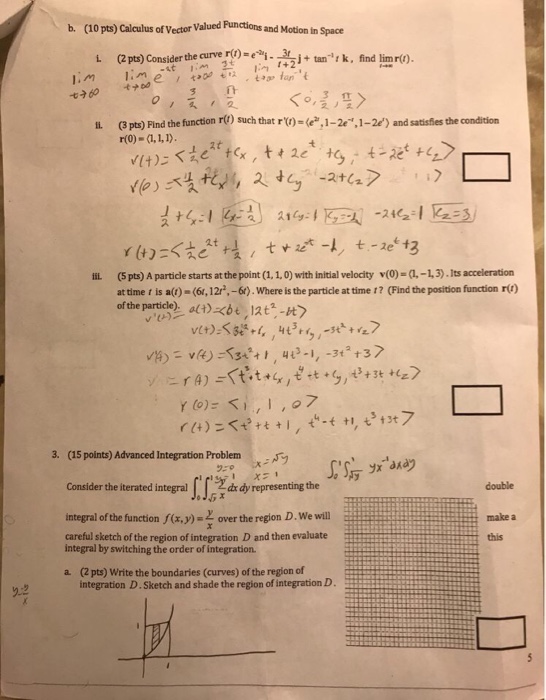 Solved b. Calculate of Vector Valued Functions and Motion in | Chegg.com