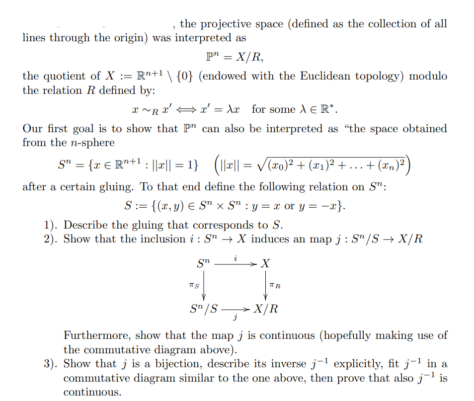 Solved the projective space (defined as the collection of | Chegg.com