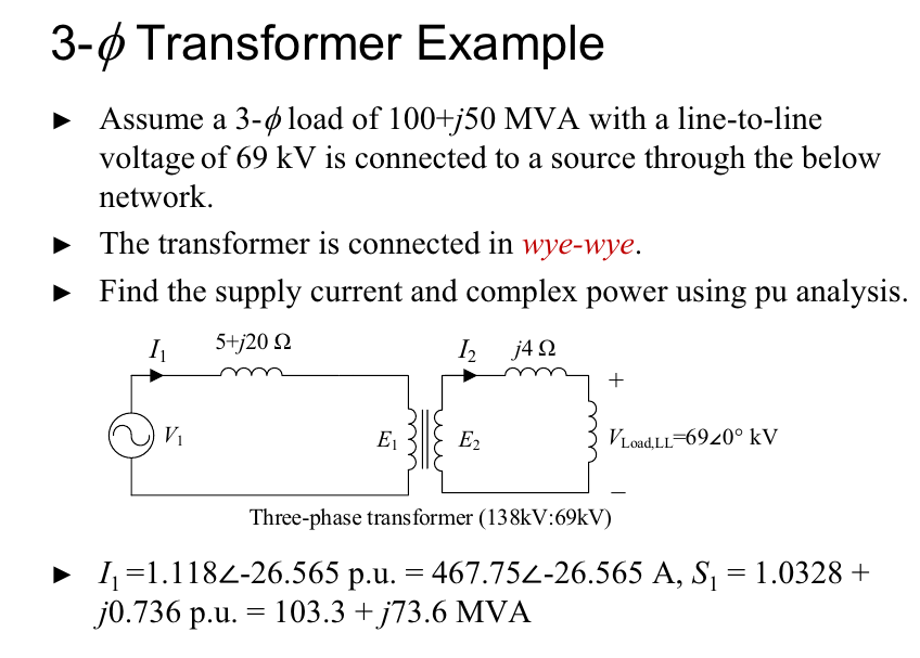 Solved 3-0 Transformer Example Assume a 3-º load of 100+j50 | Chegg.com