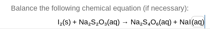 Solved Balance the following chemical equation (if | Chegg.com