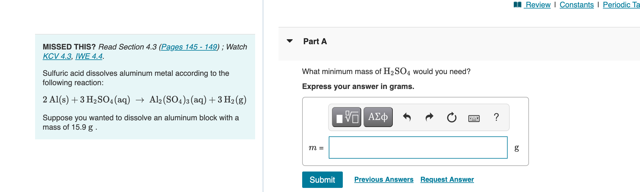 Solved 1 Review | Constants | Periodic Ta Part A MISSED | Chegg.com