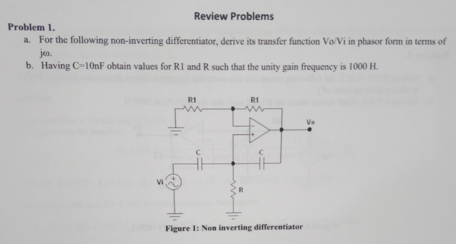 Solved Review Problems Problem 1 A For The Following 