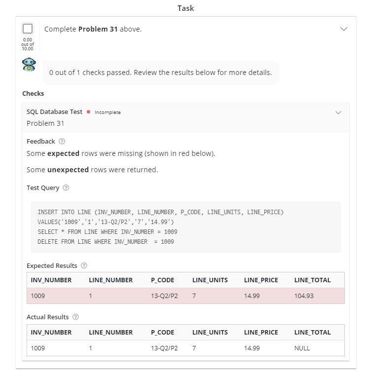 Solved 31. Create a trigger named trg_line_total to | Chegg.com