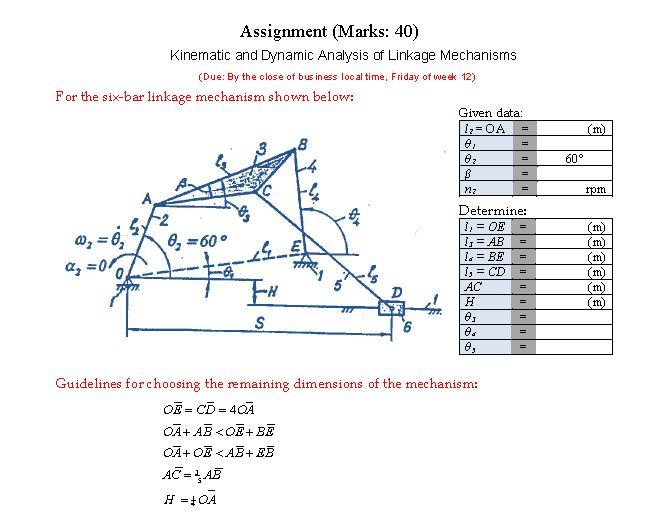 Solved Assignment (Marks: 40) Kinematic and Dynamic Analysis | Chegg.com