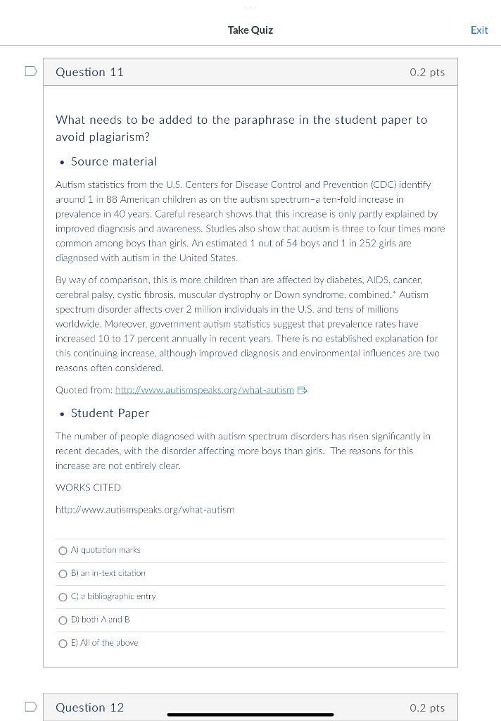 What needs to be added to the paraphrase in the | Chegg.com