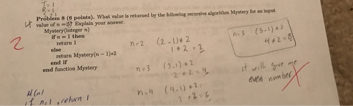 Solved What value is returned by the following recursive | Chegg.com