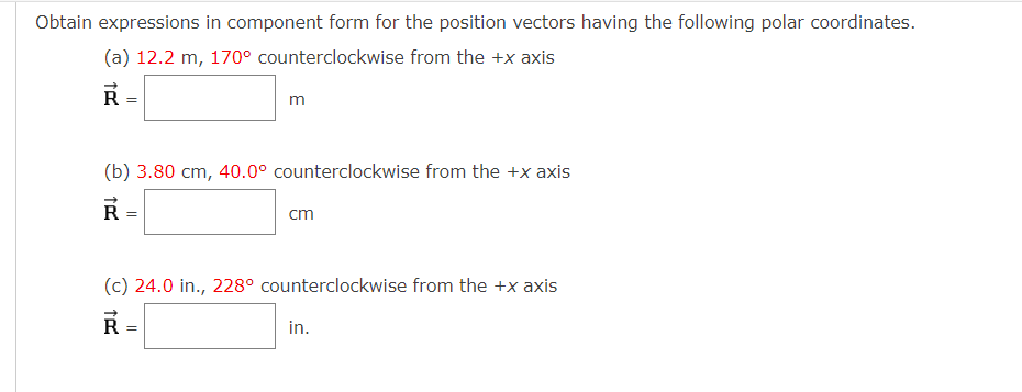 Solved Obtain expressions in component form for the position | Chegg.com