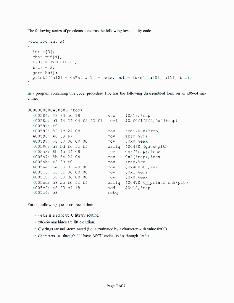 Solved The following series of problems concerns the | Chegg.com