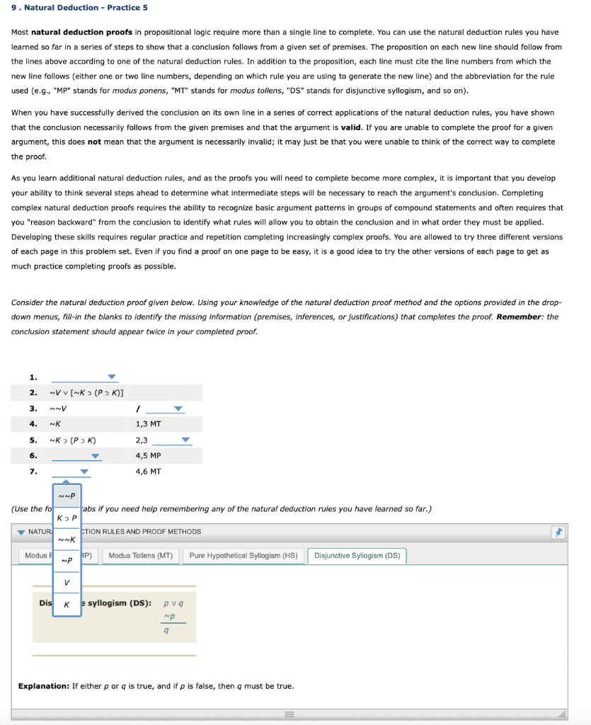 Solved 9. Natural Deduction - Practice 5 Most natural | Chegg.com