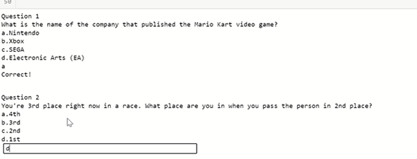 Solved Create a quiz program using all the questions | Chegg.com