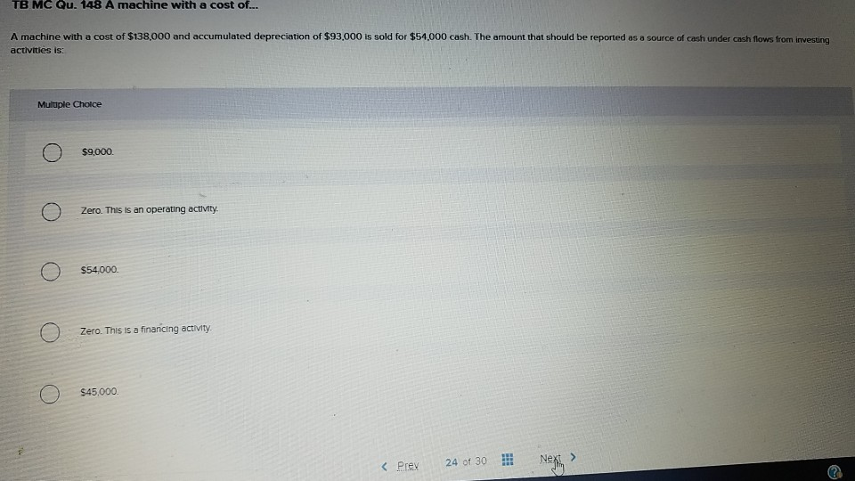 Solved TB MC Qu. 148 A machine with a cost of A machine with | Chegg.com Solved TB MC Qu. 148 A machine with a cost of A machine with | Chegg.com