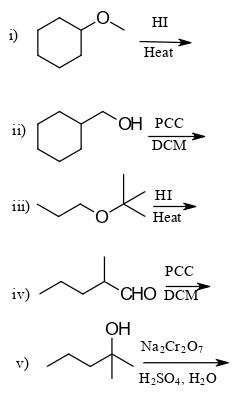 Solved HI Heat 11) OH PCC DCM HI Heat iv) PCC CHO DCM OH | Chegg.com