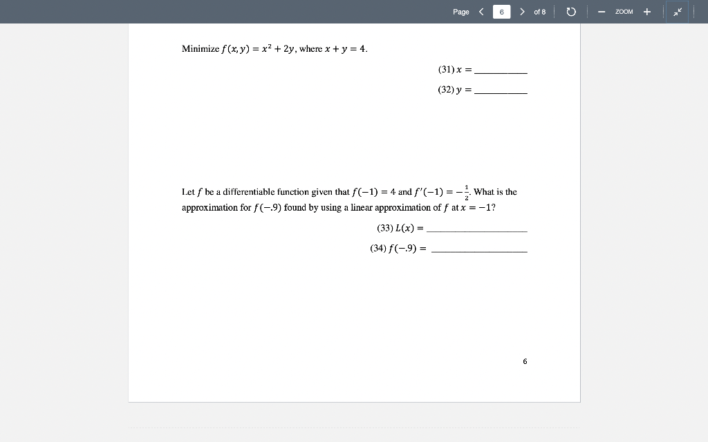 Solved Minimize F X Y X2 2y Where X Y 4 31 X 32 Y