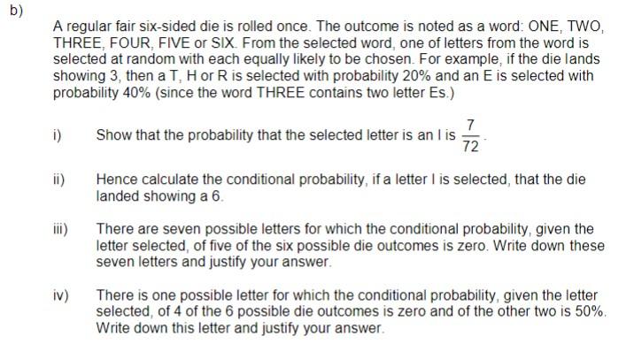 Solved A regular fair six-sided die is rolled once. The | Chegg.com