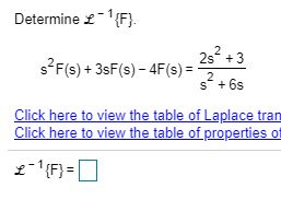 Solved Determine 2-1 F1 s?f(s) + 38F(5) – 4F(s) = 25* +3 S + | Chegg.com