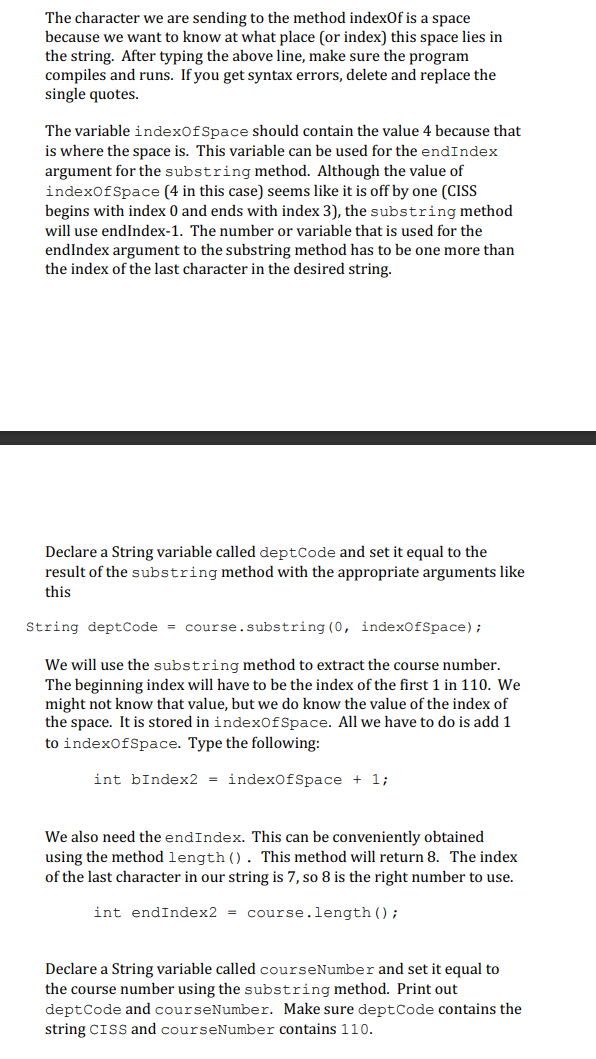 Solved Create a Java file called > FunWithStrings.java. My | Chegg.com