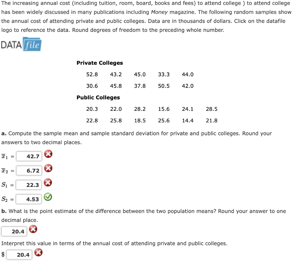 Solved The increasing annual cost (including tuition, room, | Chegg.com