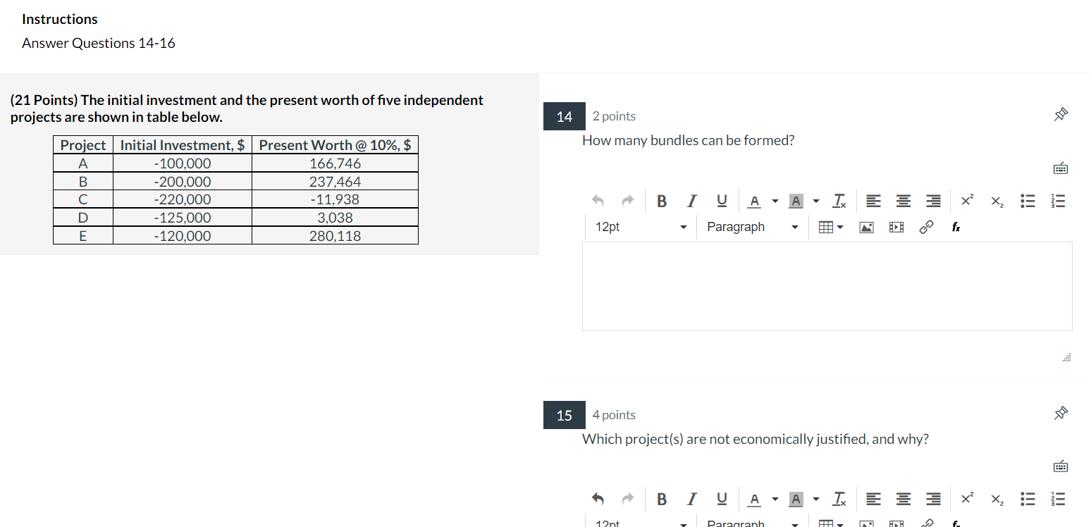 Solved Instructions Answer Questions 14-16 (21 Points) The | Chegg.com