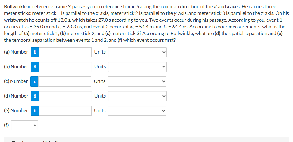 Solved Bullwinkle in ﻿reference frame S' ﻿passes you in | Chegg.com