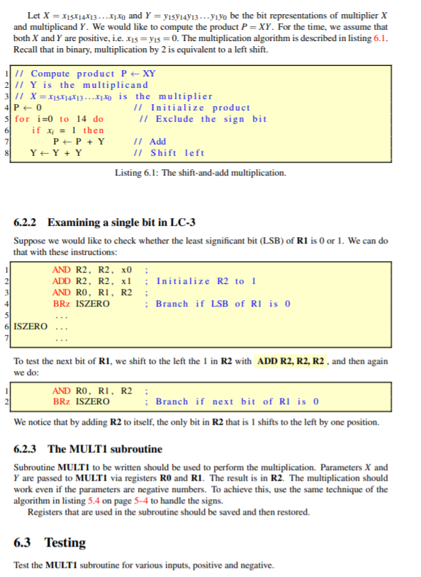 6.1 Problem Statement Write a faster multiplication | Chegg.com