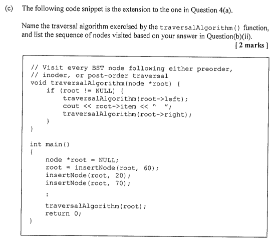 Solved The following code snippet is the extension to the | Chegg.com