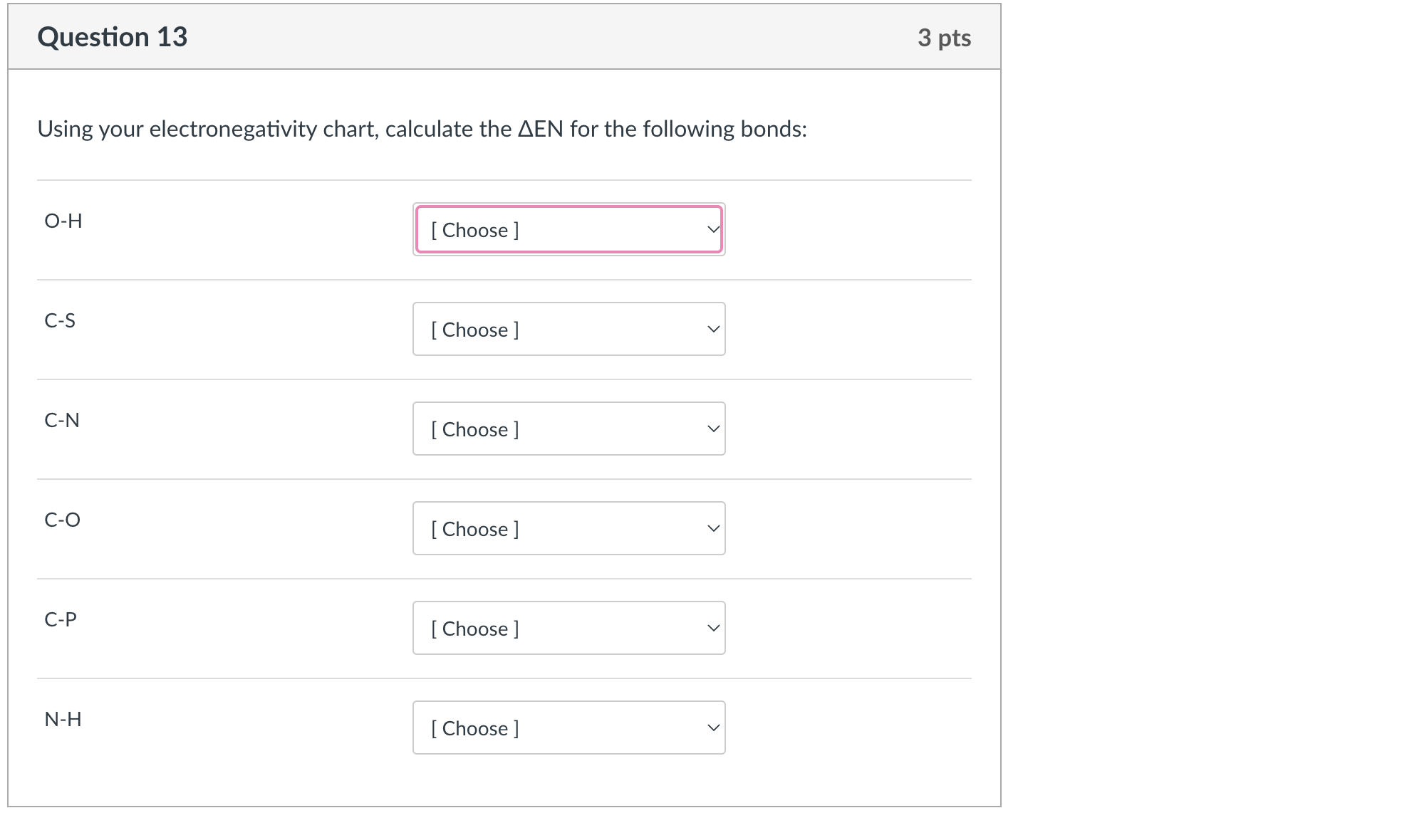 Solved Question 13Using your electronegativity chart, | Chegg.com