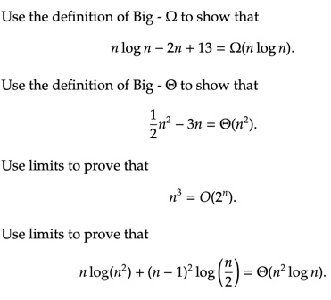 Use the definition of Big - to show that n logn -2n | Chegg.com