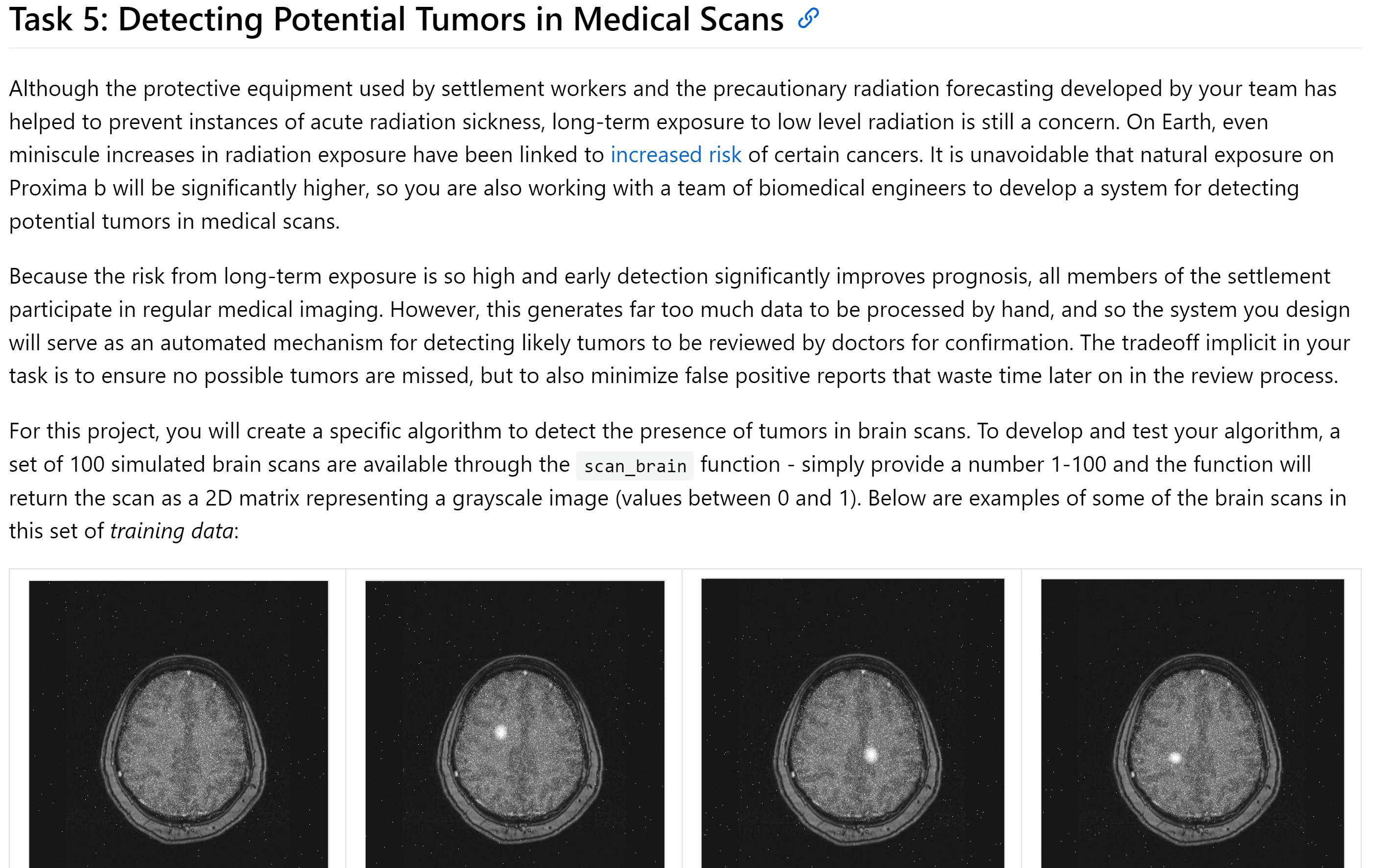 Solved Task 5: Detecting Potential Tumors in Medical Scans O | Chegg.com