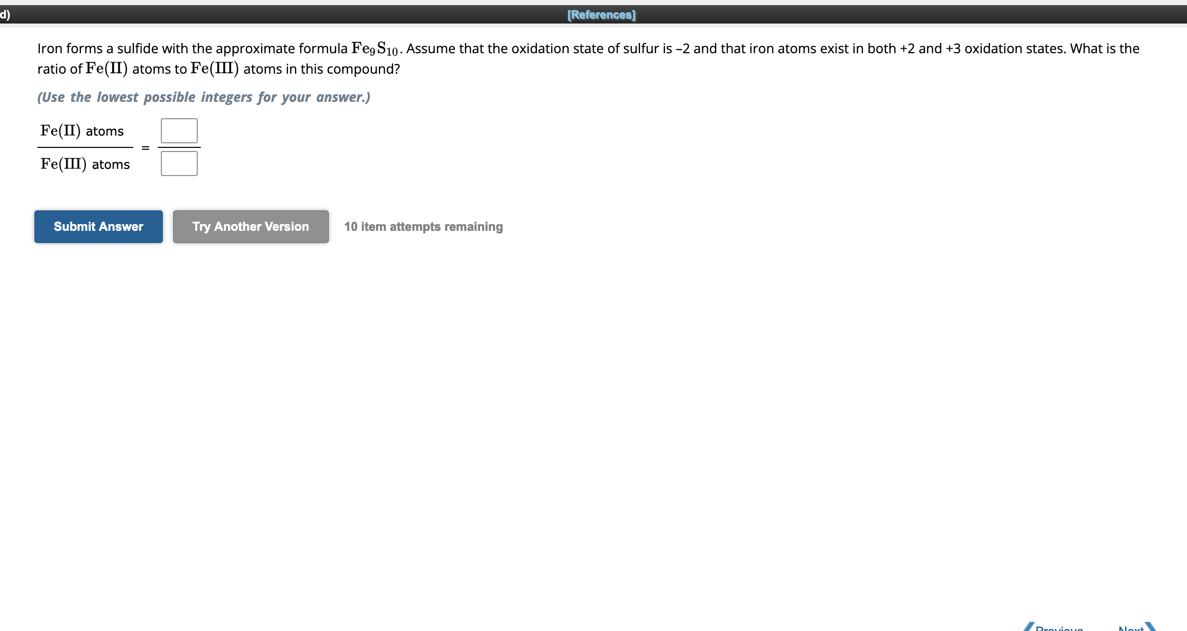 Solved Iron forms a sulfide with the approximate formula Fe9 | Chegg.com