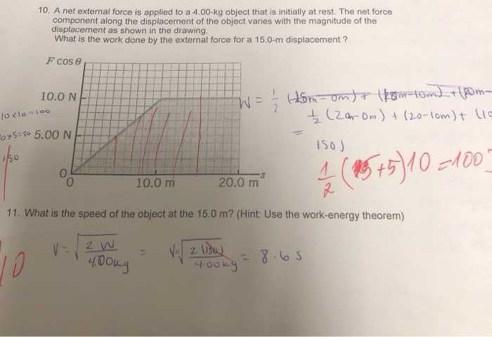 Solved 10. A net external force is applied to a 4.00-kg | Chegg.com