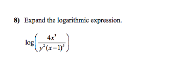 Solved 8) Expand the logarithmic expression. | Chegg.com