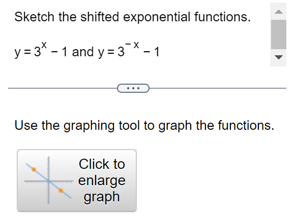 Solved Sketch the shifted exponential functions. y=3x−1 and | Chegg.com