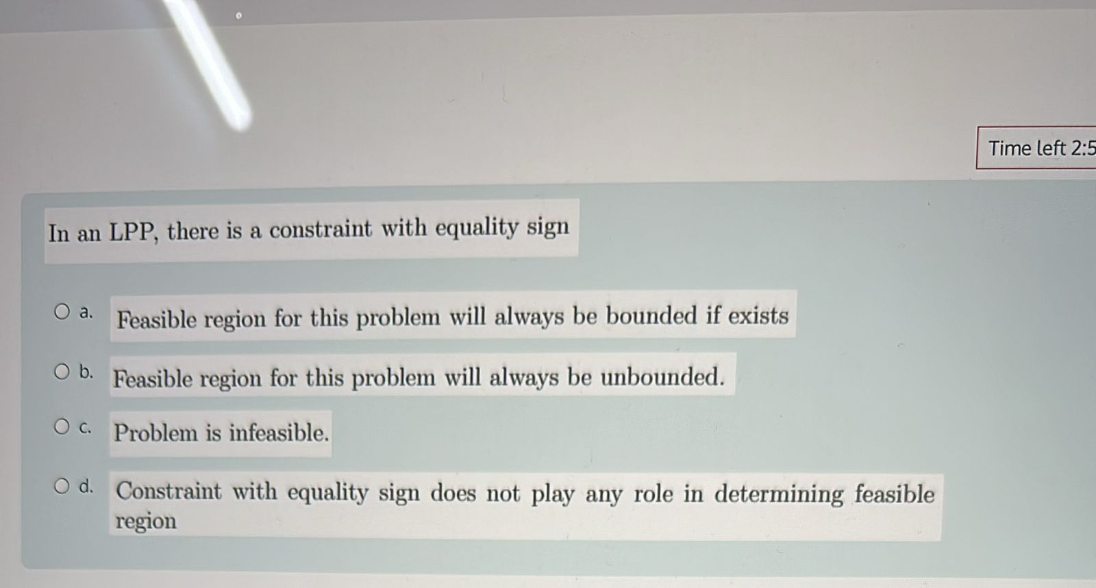 Solved In an LPP, ﻿there is a constraint with equality | Chegg.com